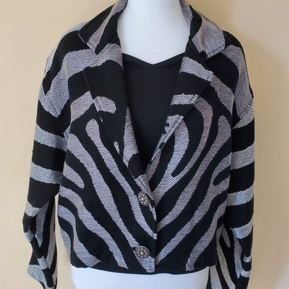Painted Pony | Sweaters | Painted Pony Zebra Print Cropped Jacketblazer ...